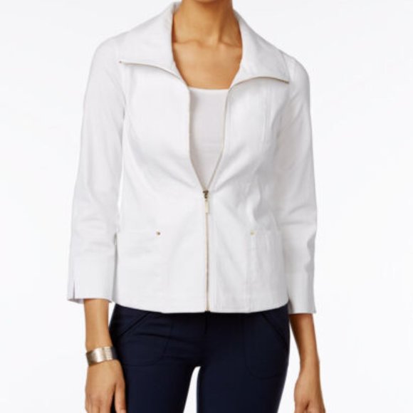 JM Collection | Jackets & Coats | Nwt Zip Front Jacket Lined Bright ...